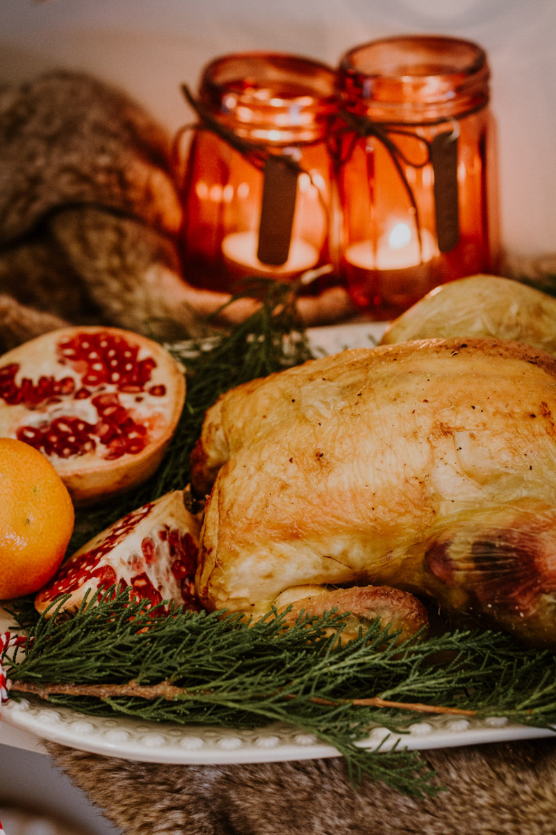 Pollo asado relleno navideño en Thermomix®